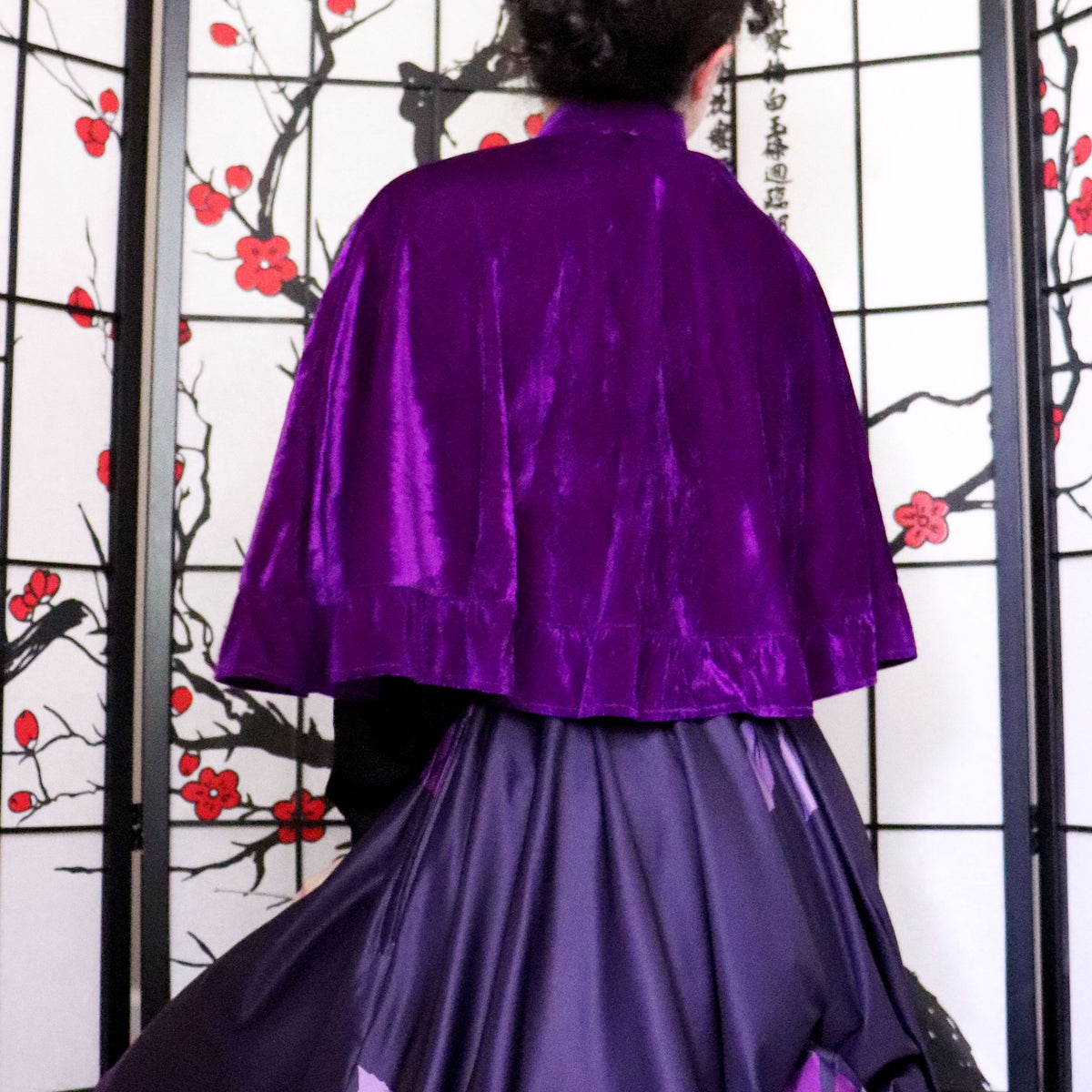 Purple Velvet Ruffle Cape – Witch Vamp