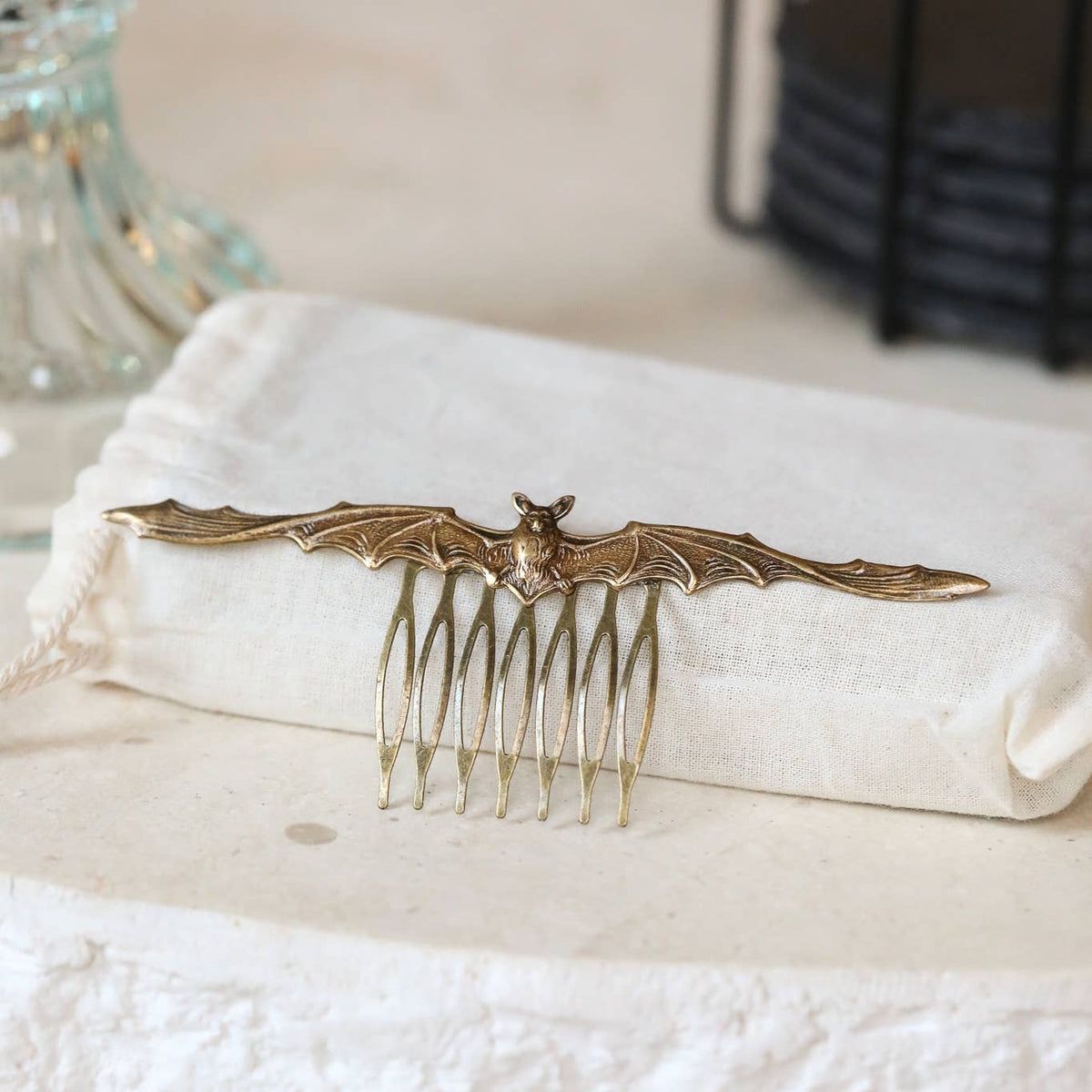Antique Gold Bat Hair Comb – Witch Vamp