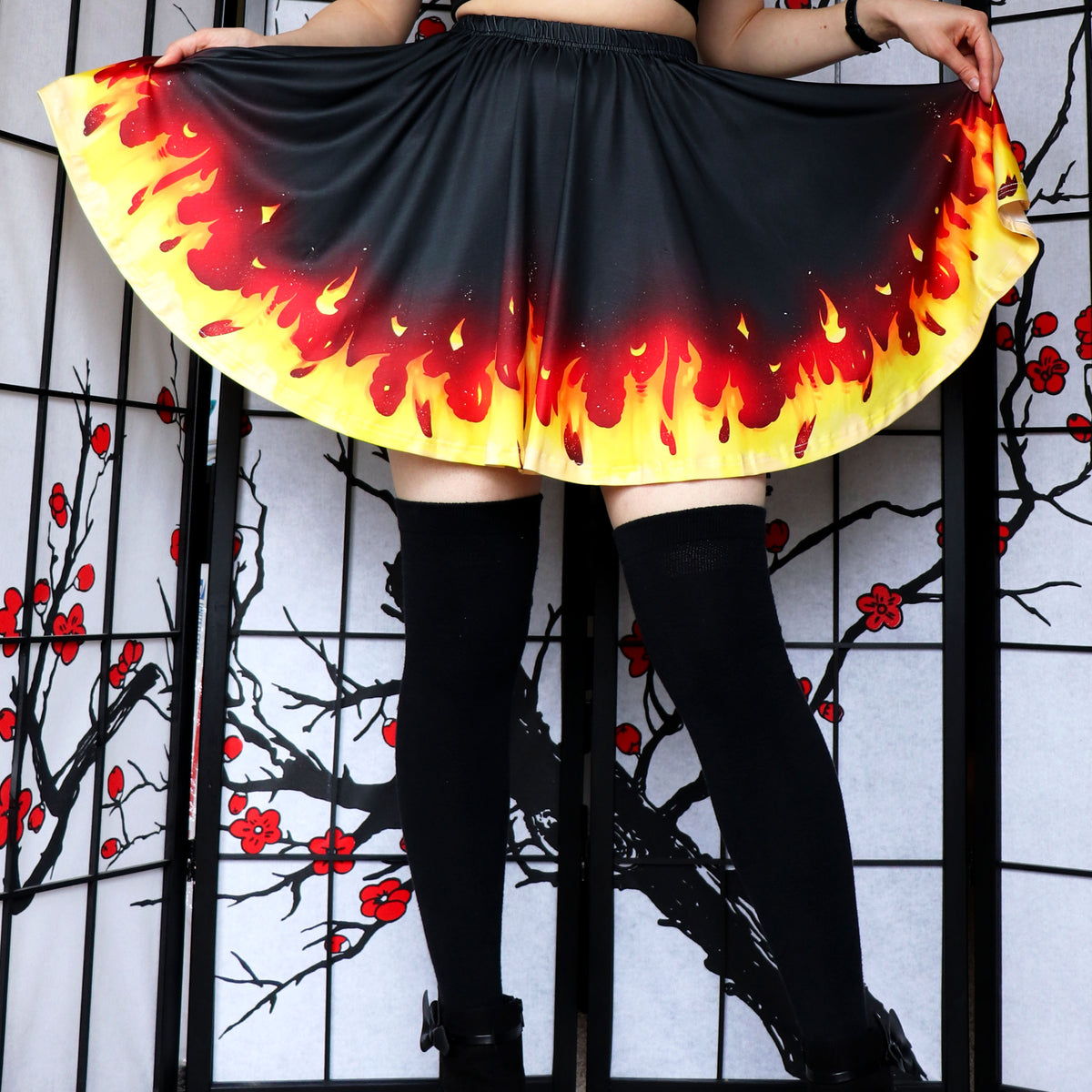 Passion's Flame Skater Skirt with Pockets – Witch Vamp